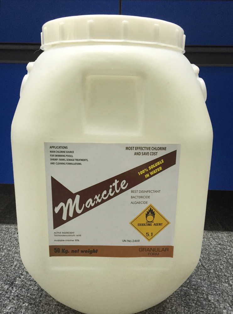 คลอรีน 90% เกล็ด ตรา Maxcite ขนาด 50 กิโลกรัม - Parwel International